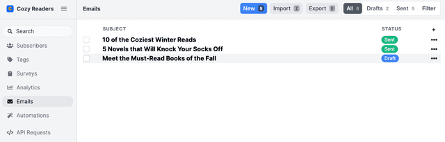 Drafting emails via the API | Buttondown Documentation