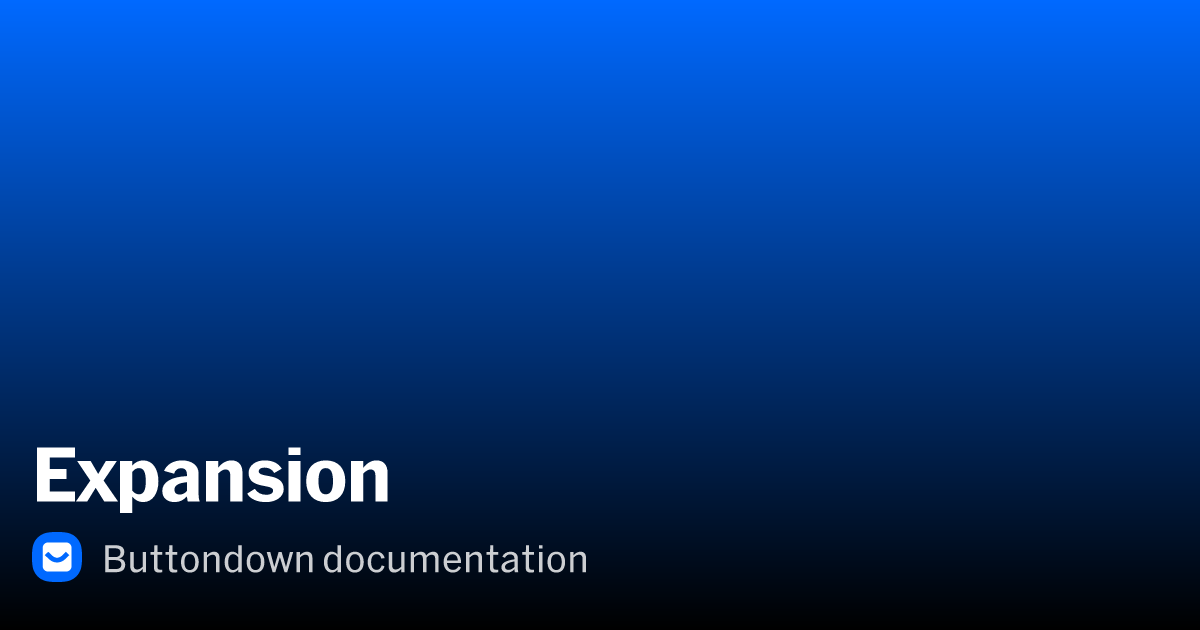 Expansion Buttondown Documentation 